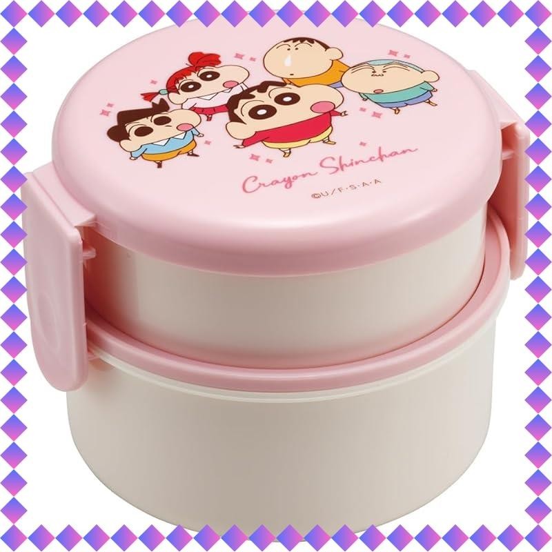 Skater Bento Box 500ml 2-tier round onigiri case antibacterial Crayon Shin-chan made in Japan ...