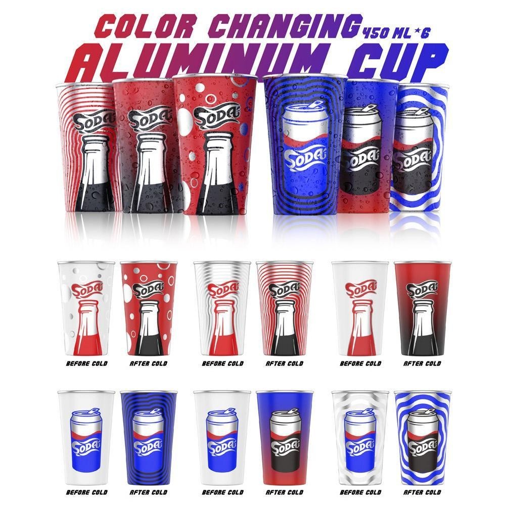 450ml Colorchanging Aluminum Beer Cup Changes Color When Chilled ...