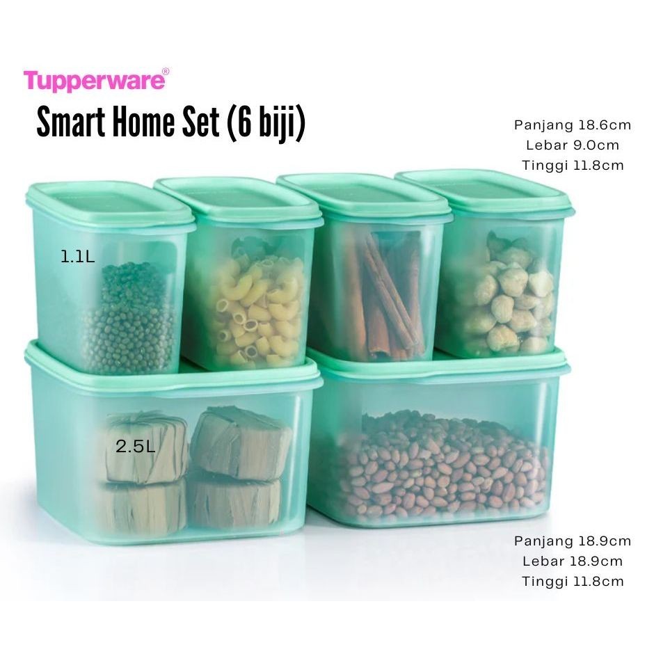 Tupperware Smart Saver Set (6 pcs) Airtight Food Storage Kedap Udara 1 ...