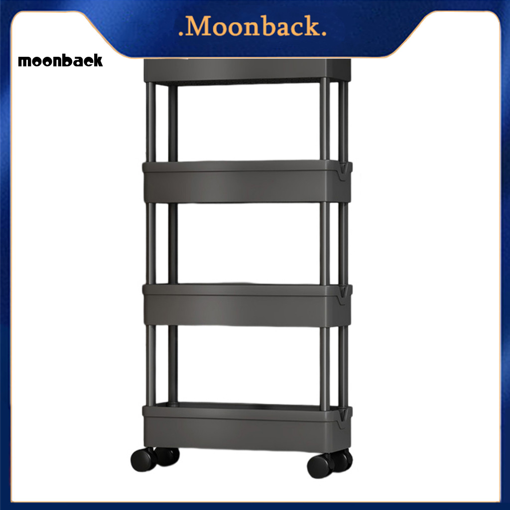 Moon Four-tier Rolling Cart Kitchen Storage Cart 360-degree Wheels ...