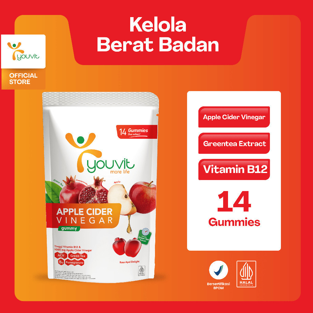 Apple Cider Vinegar Gummy For Weight Management | Youvit 7-day ACV With ...