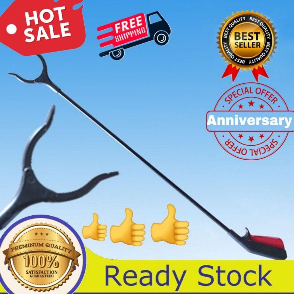 98cm Helper Stick Garbage Picker Outdoor Pickup Long Trigger Grabber ...