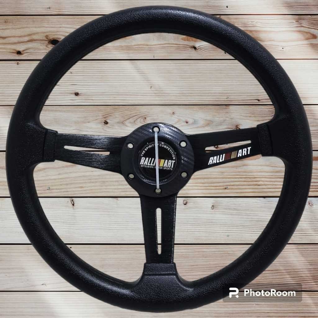 HITAM 13 Inch Black Carbon Ralliart Imported Racing Car Steering Wheel ...