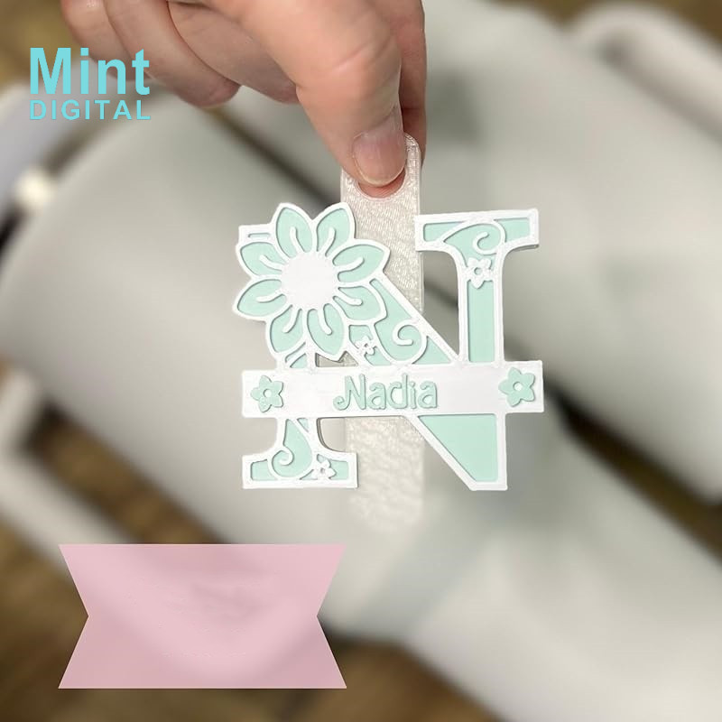 Name Plate for Stan ley Tumbler Cup 40oz 30oz 20oz Personalized Flower ...