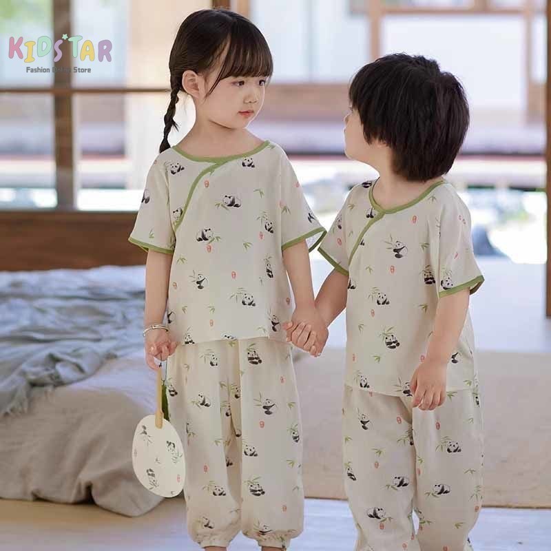 2-9Years Kids Girl Short Sleeves Pajamas Ice Silk Kids Boy Pyjamas ...