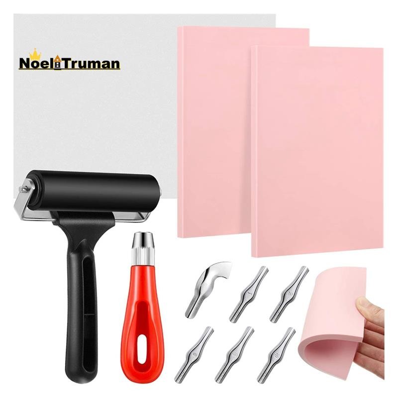 Rubber Stamp Making Kit,Block Printing Tool Kit,Linoleum Cutter with 6 ...