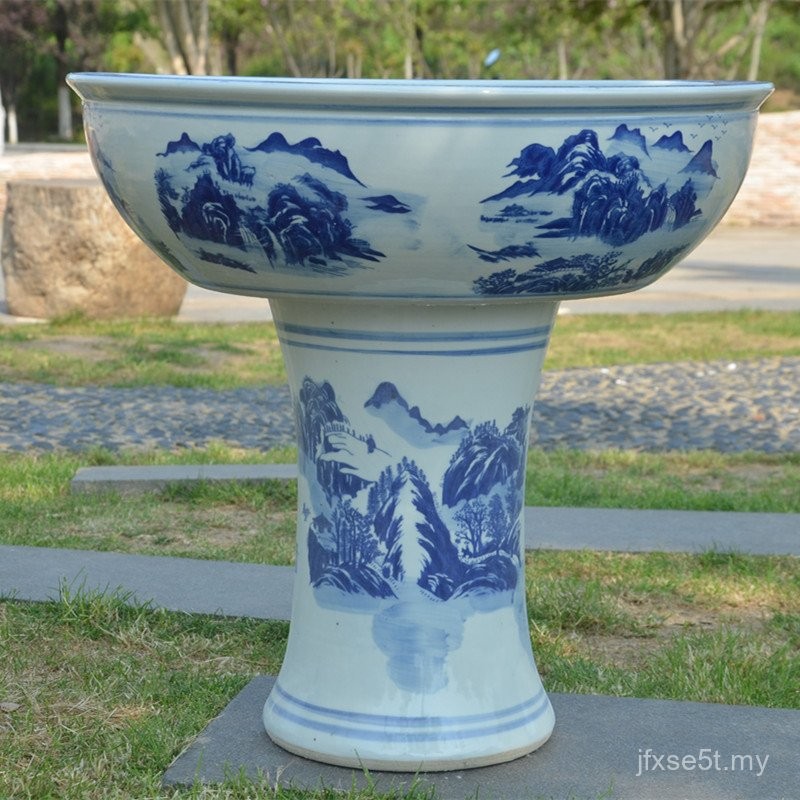 Jingdezhen Ceramic Pot Floor-standing Column Fish Tank Extra Large ...