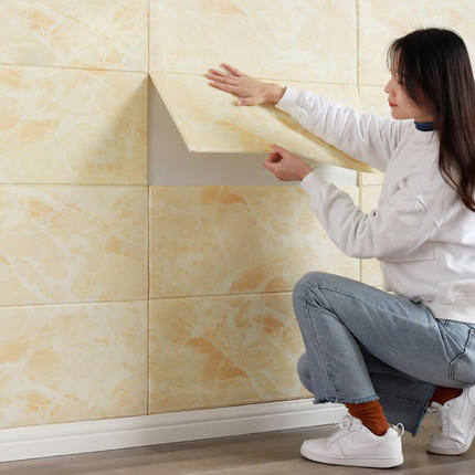 marble wallpaper hiasan dinding Pelekat dinding tiga dimensi pelekat ...