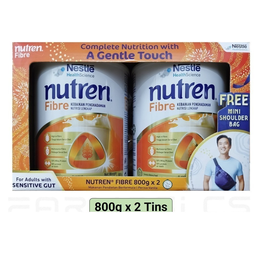 Nestle Nutren Fibre Complete Nutrition 800g x 2 Tins (TWIN) EXP:03/2026 ...