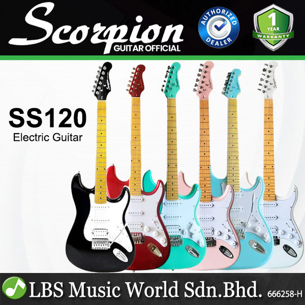 Scorpion SS120 Deluxe Series Stratocaster Maple Wood Fingerboard ...