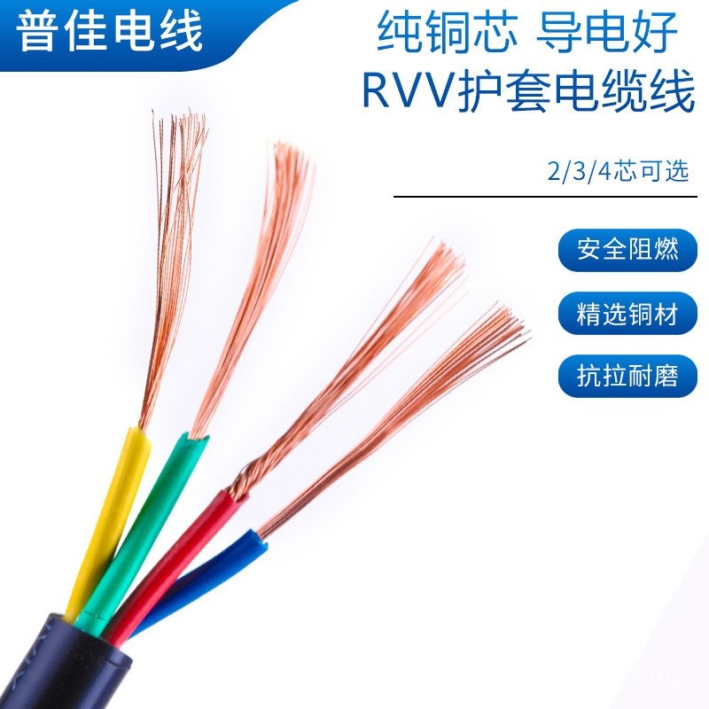 Kabel Tembaga Tulen RVV Kabel Kuasa 2 Teras 3 Teras 4 Teras Bersarung ...