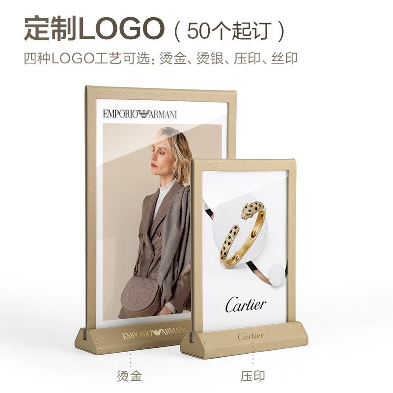 Leather Table Card a4 Table Card Double-Sided Transparent Table Card ...