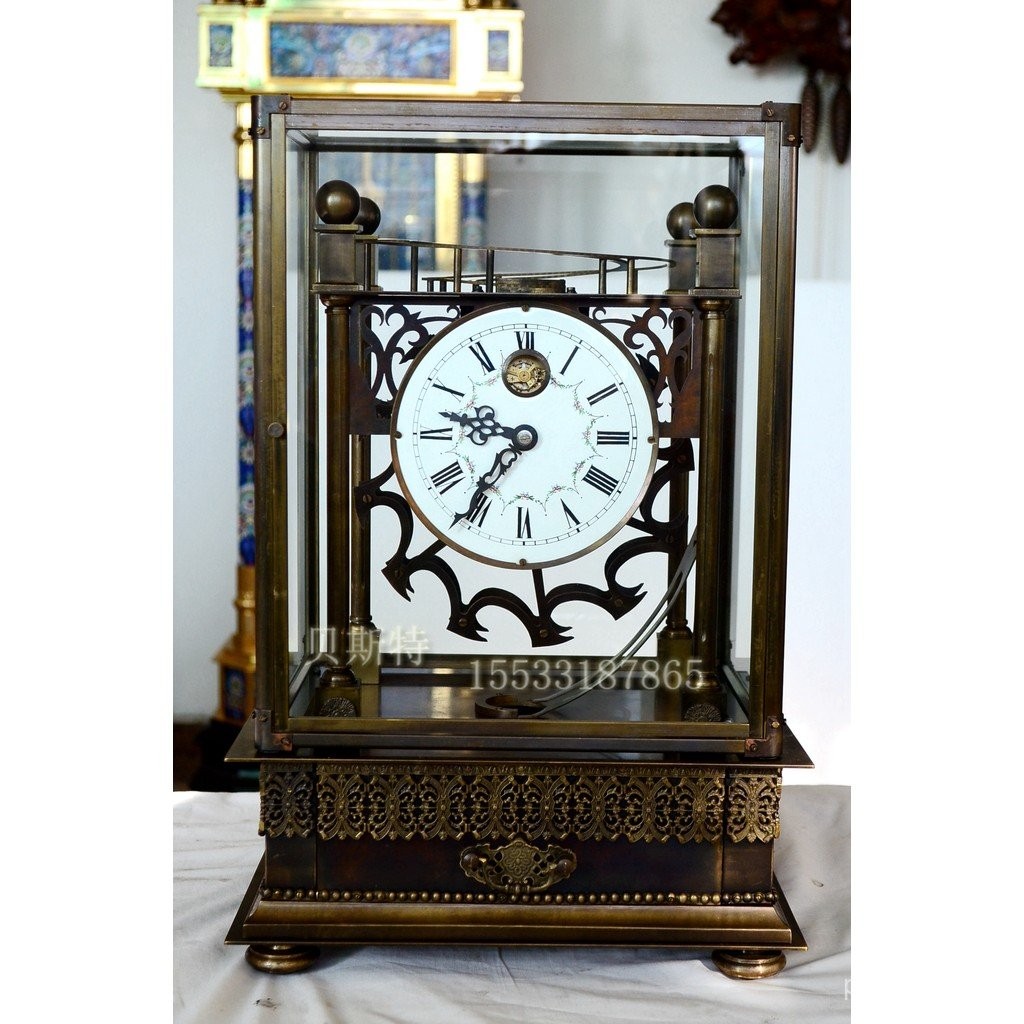 Clock Mechanical Pressure Clock Imitation Forbidden City Pure Copper ...