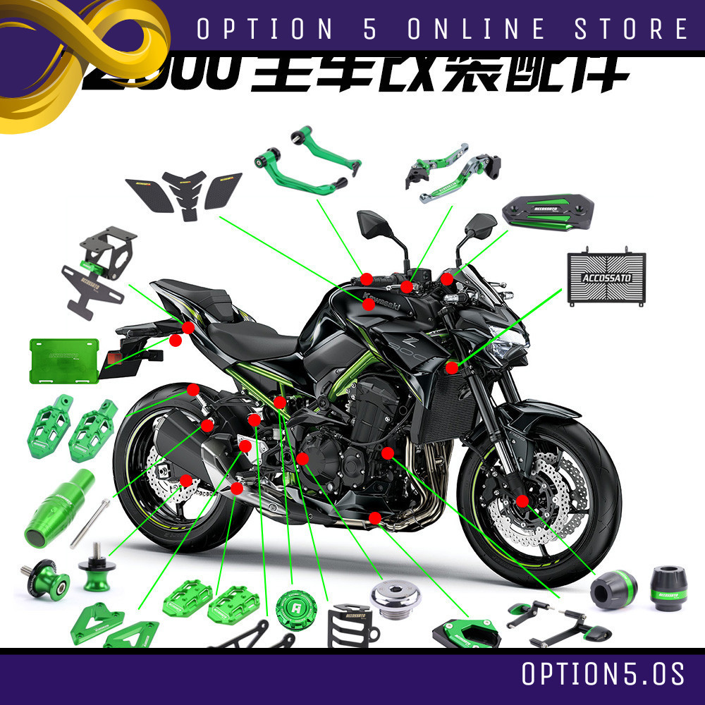 Kawasaki Z900 Modified Parts Winglet Radiator Net Body Slider Footrest ...