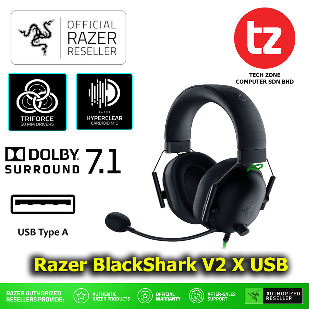 Razer Kraken V3 X Wired USB Gaming Headset | Razer TriForce Driver / Razer Chroma RGB 7.1 (RZ04 ...