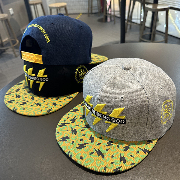 Hard Top Breathable Wide-Brimmed Hip-Hop American Straight Cap Student ...