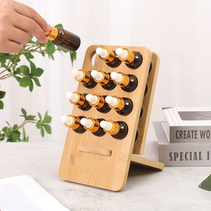 ESSENTIAL RACK OIL 15ml Storage Rack Display Rack /12 Hole Wooden ...