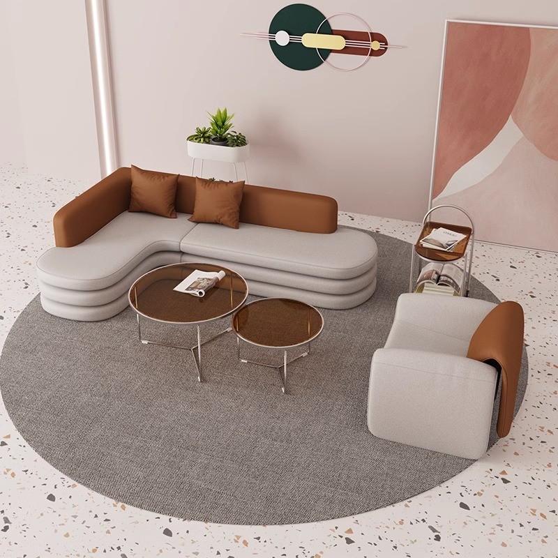 Pejabat Nordic Pangsapuri Kecil Ruang Tamu Sudut Penerimaan Sofa Cahaya ...