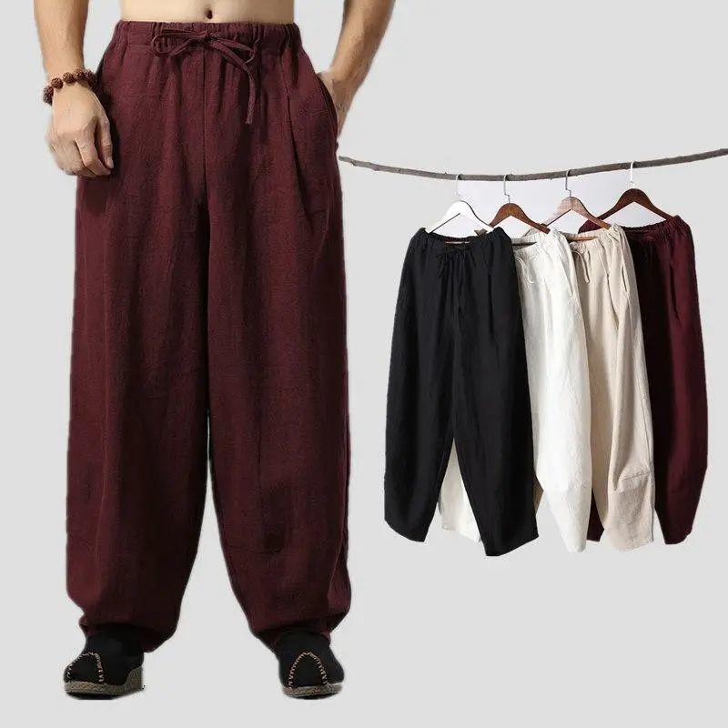 Sports Pants Men Summer Loose Plus Fat Extra Large Wide-Leg Pants ...