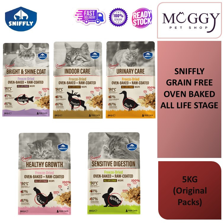 Sniffly Grain Free Oven Baked All Life Stage Dry Cat Food - 5KG ...