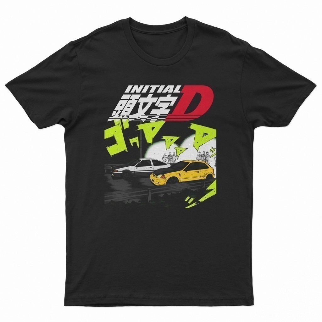 2025 fashion Initial D Civic Ek9 Vs Ae86 Tshirt Premium Quality 100% ...