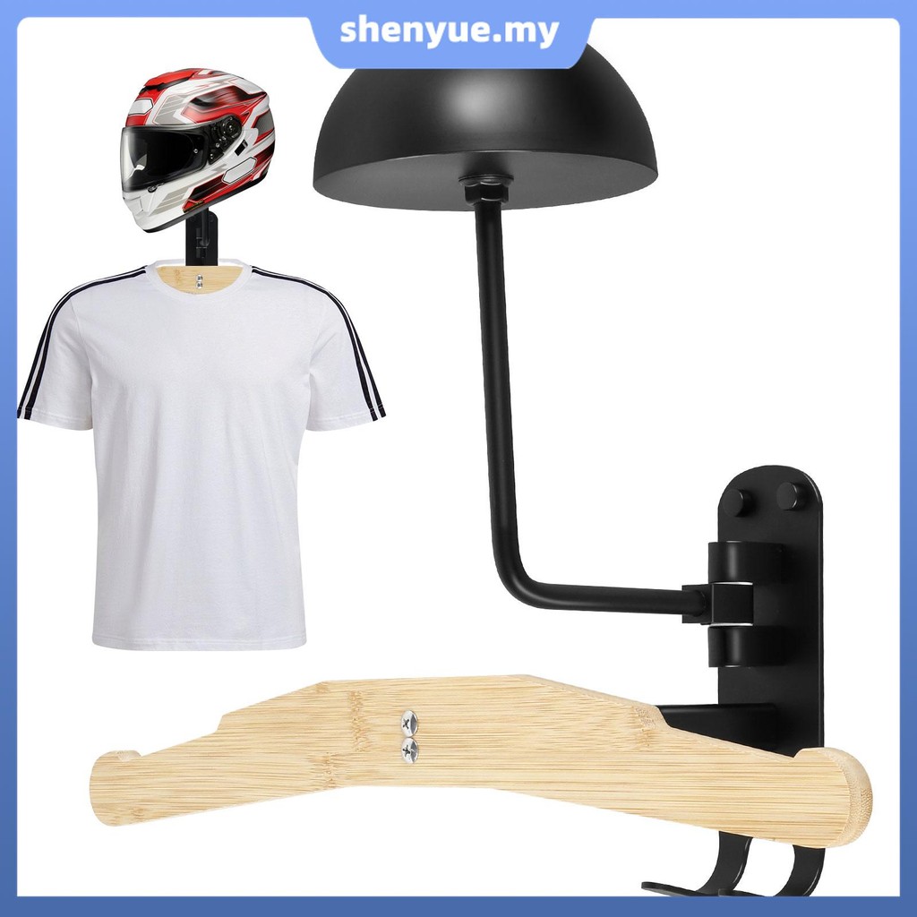 Motorcycle Helmet Rack 180° Rotation Heavy Duty Wall Mounted Helmet ...