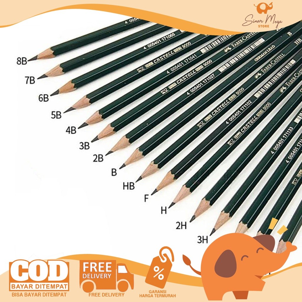 Faber Castell Pencil B 2B 3B 4B 5B 6B 7B 8B HB FD 2H 3H 4H 5H 6H | Shopee Malaysia