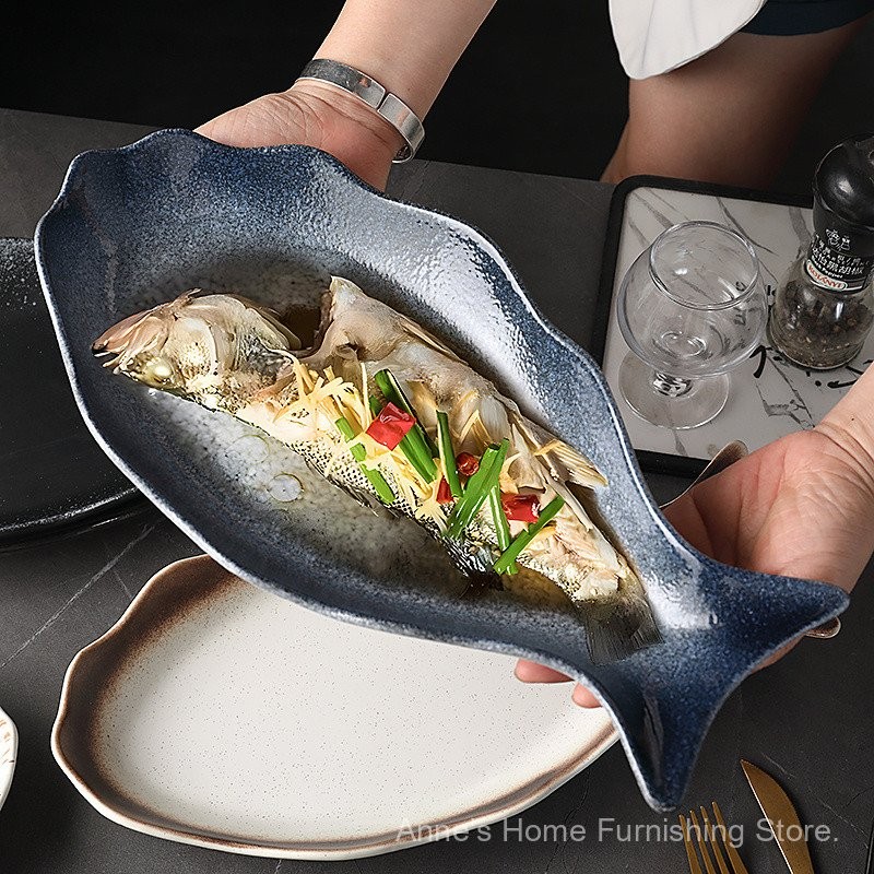 Japanese-style Premium Steamed Fish Plate New Creative Fish Plate ...