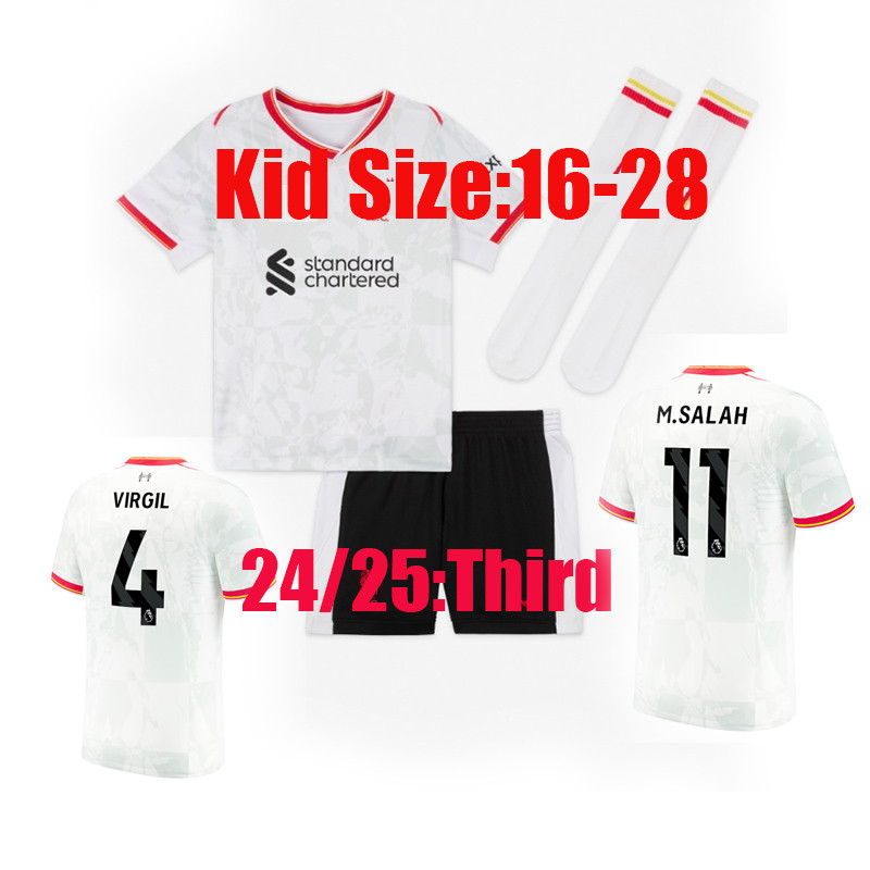The Reds Mohamed Salah Darwin Nunez 24/25 LiVerPools Third Kid Suit ...