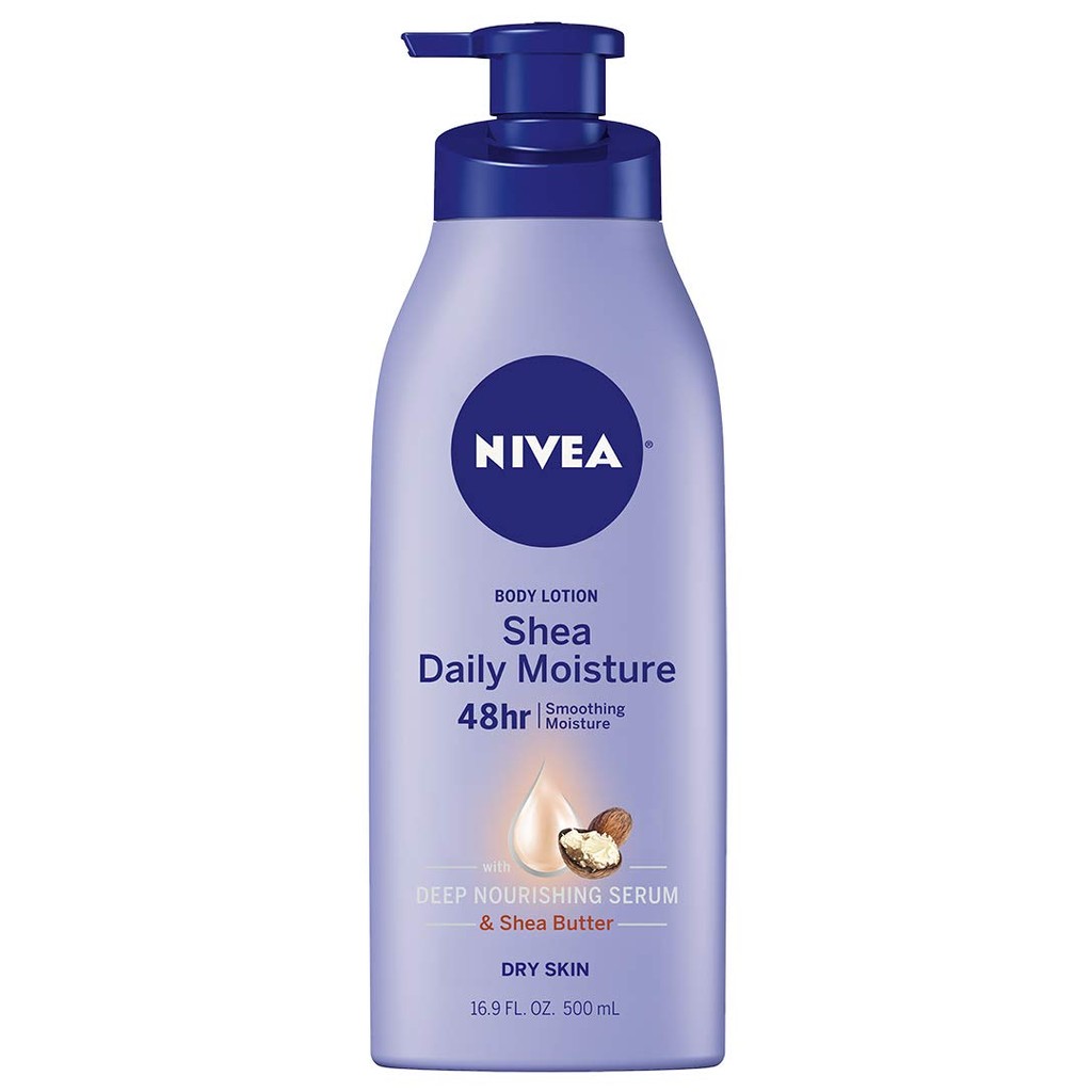 NIVEA Shea Nourish Body Lotion with Deep Nourishing Serum and Shea Butter, 48-Hour Moisturizing ...