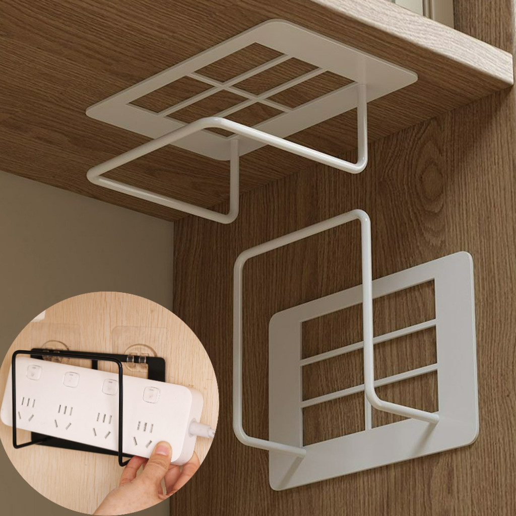 Non Drilling Wall Mount Router Holder with Adhesive Hooks Multi-Use ...
