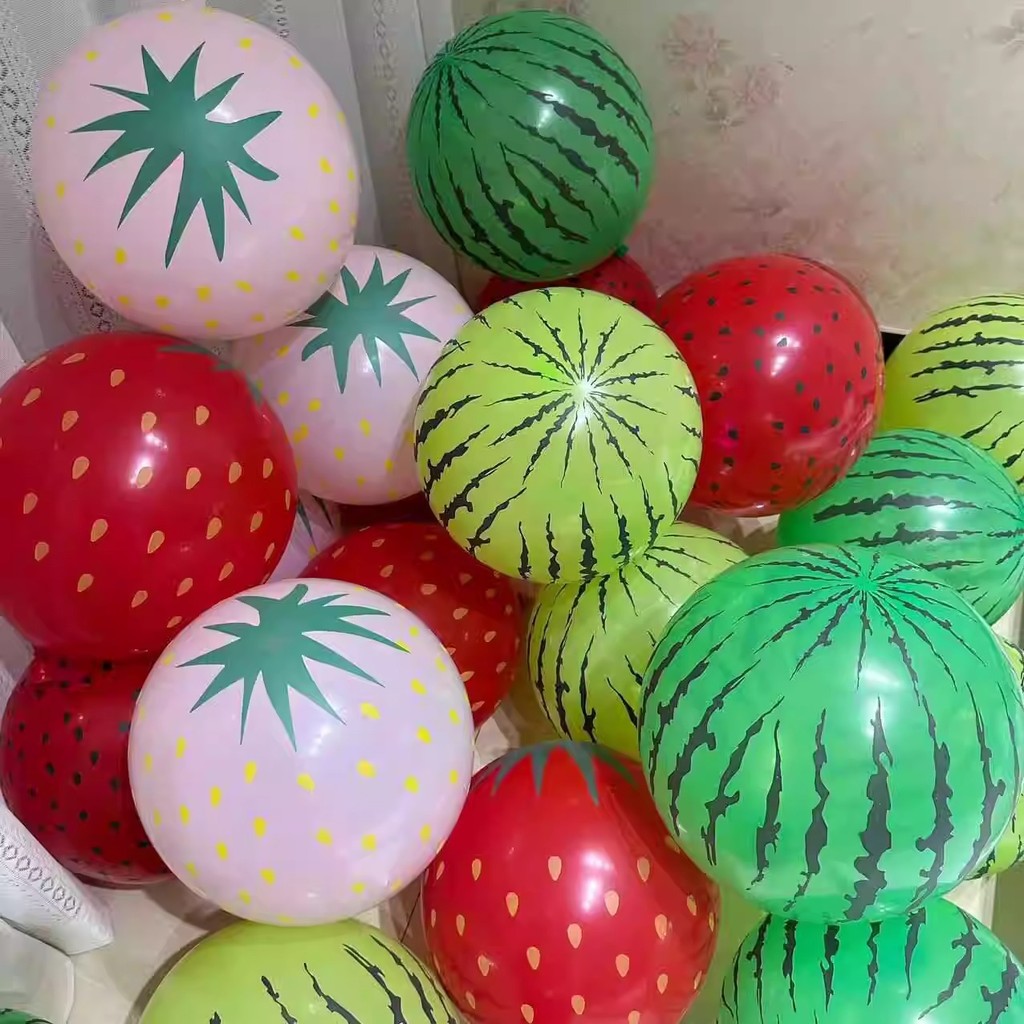12inch Strawberry Watermelon Seed Red Pink Green Summer Haiiwaii Latex ...