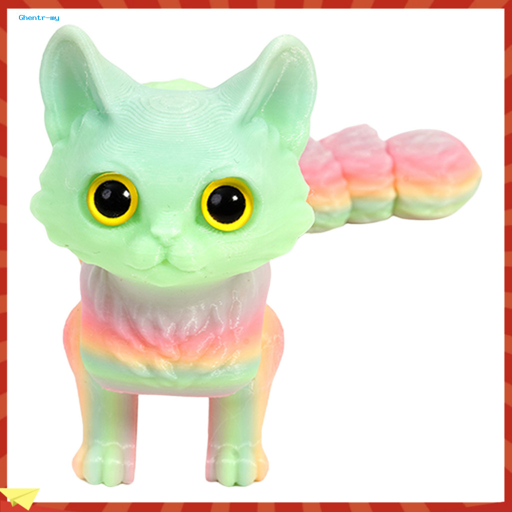 GH| Movable Joint Cat Figurine 3d Printed Cat for Anxiety Relief 3d ...