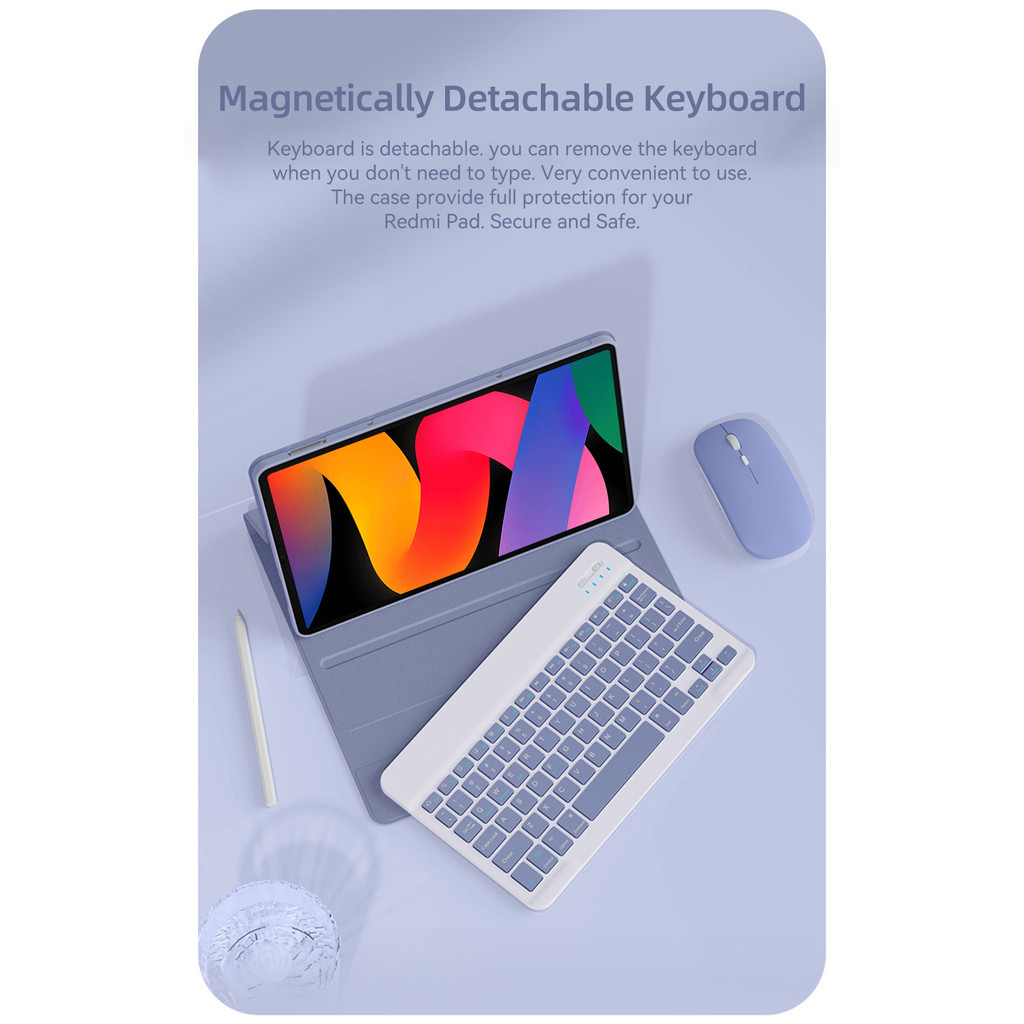DANYCASE For Redmi Xiaomi Case with Bluetooth Keyboard Leather Casing ...