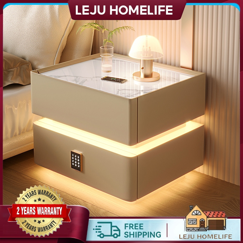 Intelligent Bedside Table With Advanced Feeling New Solid Wood Bedroom ...