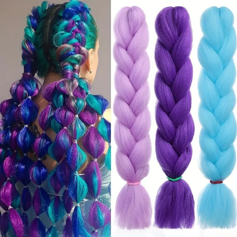 Long Jumbo Braid Synthetic Braiding Hair 24Inch Jumbo Braids Pink ...