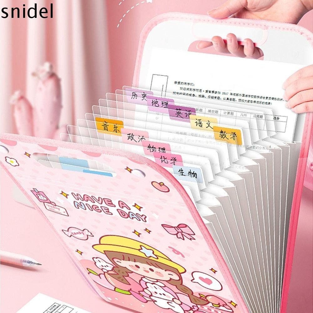 Snidel A4 File Folder 13 Pockets A4 Accordian Organizer Document Storage Bag Large Capacity