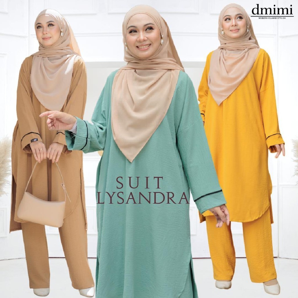 DMIMI EXCLUSIVE Suit LYSANDRAA | Ironless Set Outfit | Baju Umrah ...