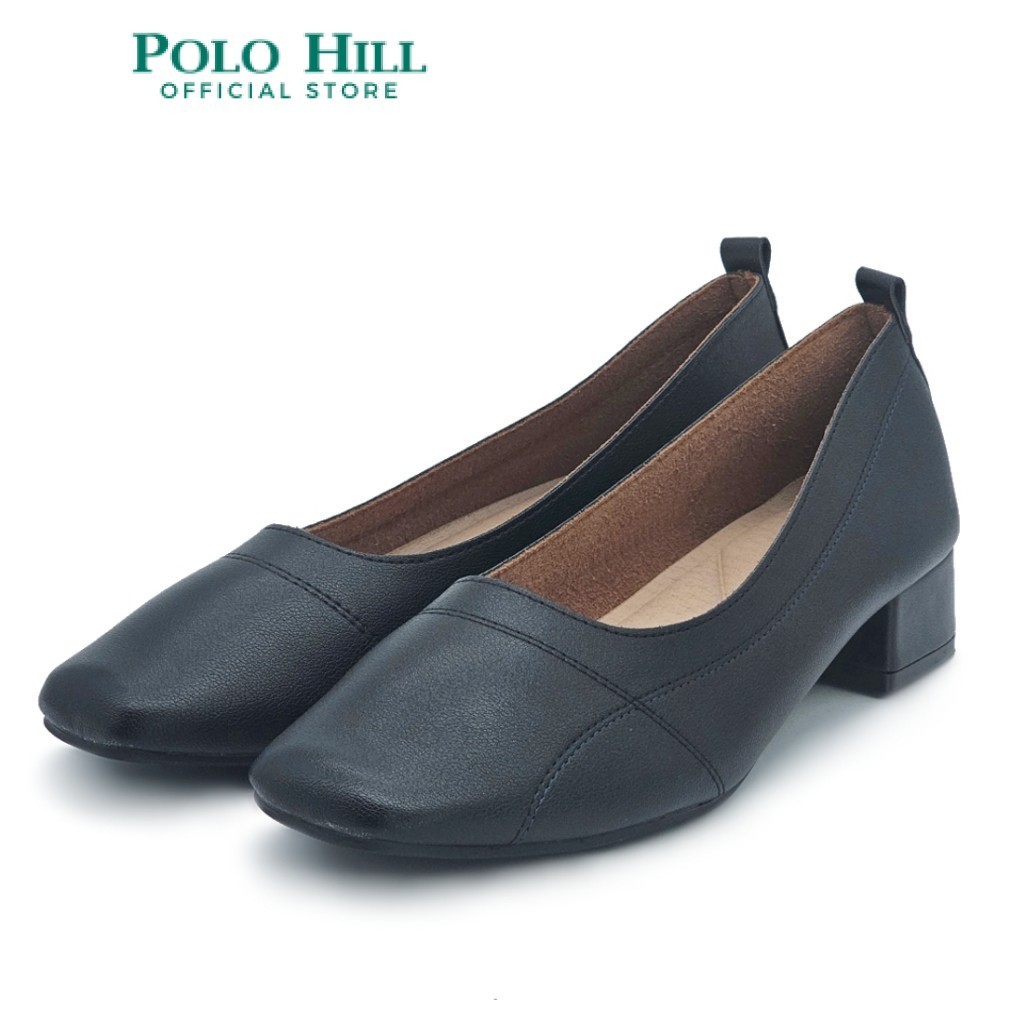 POLO HILL Ladies Mid Block Heels Round Court Shoes PLSH-LS5158 | Shopee ...