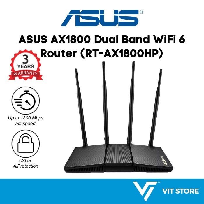 ASUS AX1800 Dual Band WiFi 6 (RT-AX1800HP) Wireless Router Compatible ...