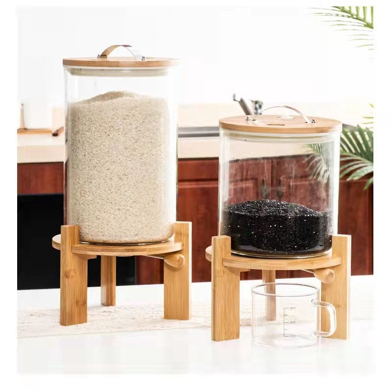 【Ready Stock Fast Send】5L 8L 10L glass rice dispenser rice jar storage ...