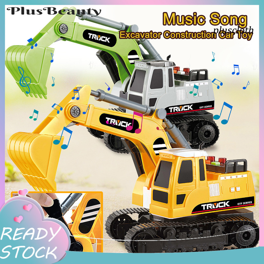 (PO) Engineering Car Toy Inertial Drive Telling Story Plastic Large ...