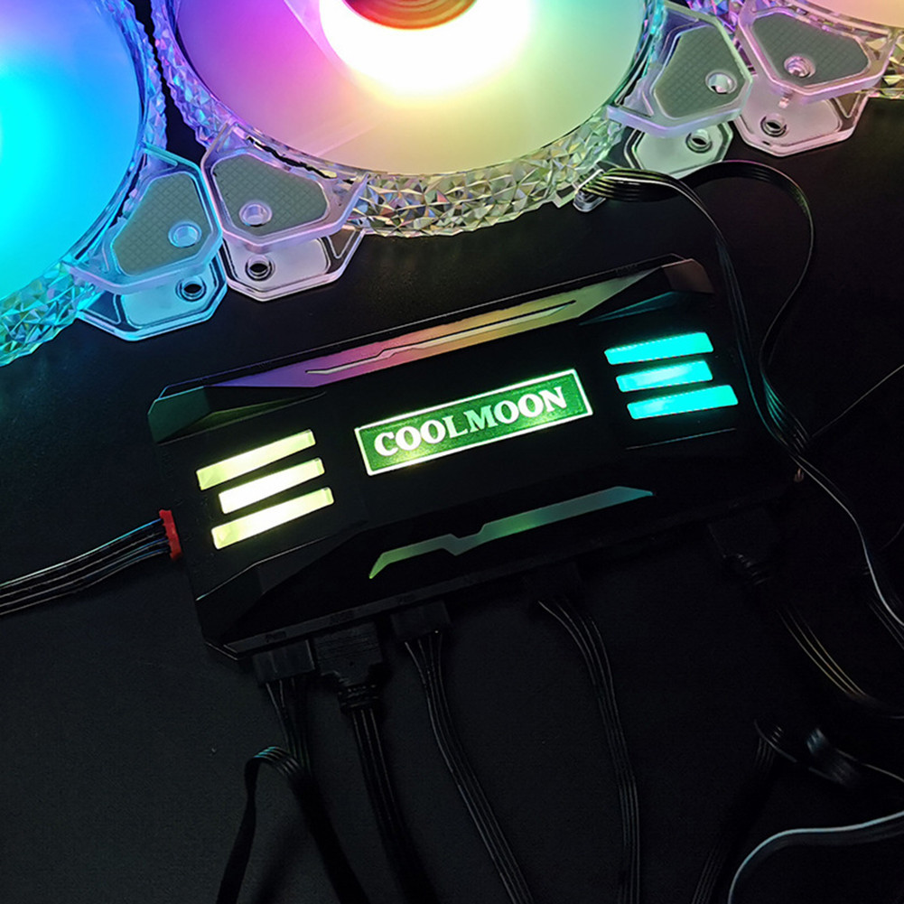 keepdreaming COOLMOON ARGB Controller 4Pin PWM 5V 3Pin ARGB Cooling Fan ...