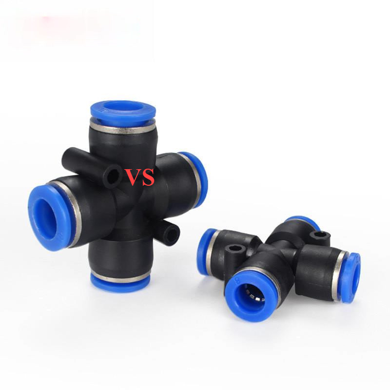 PZA Pneumatic Fittings Quick Connector Pu Gas Pipe Connector Cross Four ...