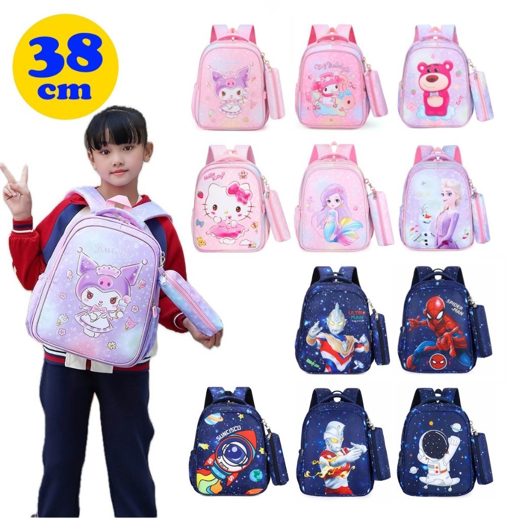 38cm Primary Kindergarten School Bag Sekolah Budak Beg Sekolah Kuromi ...