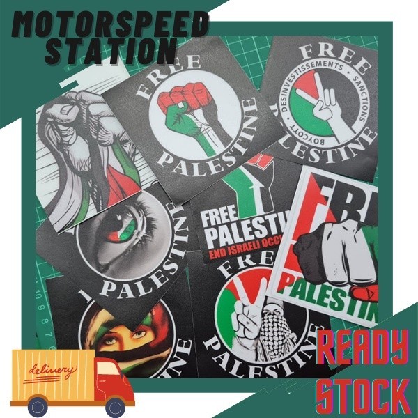 Ready Stock Sticker Free Palestine & Gaza Stiker Print Motor Car Kereta ...