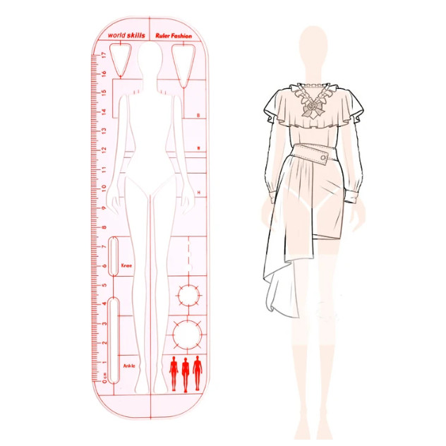 Human Template Fashion Ruler Fashion Woman Body Model Ruler for Clothes ...