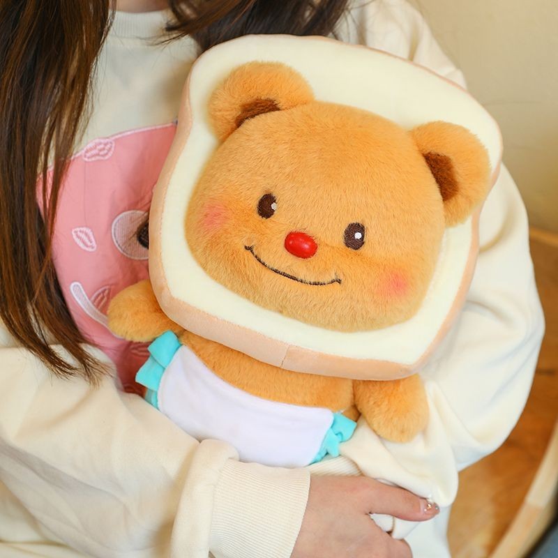 New Pattern Originality Toast Butter Bear Plush Toys Bread Bear Removable Doll Cartoon Cute Home ...