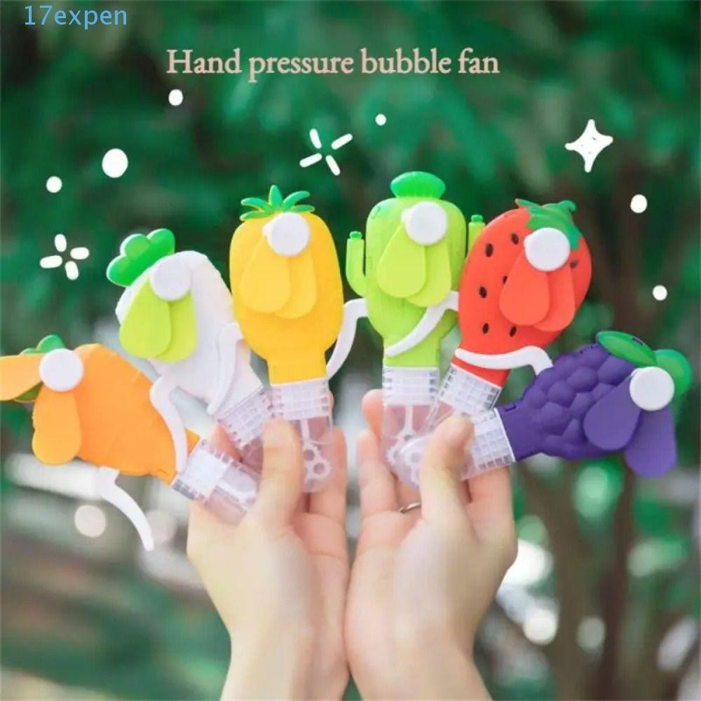 EXPEN Hand Pressure Bubble Fan, Bubble Water Portable Fruit Shaped Fan ...