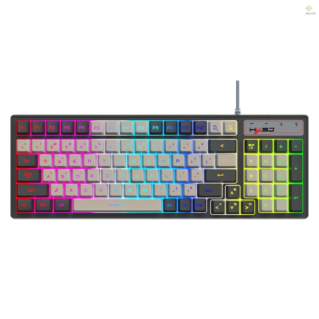 HXSJ V600 Wired K96 RGB Streamer Gaming Keyboard 26 Keys Conflict-free ...